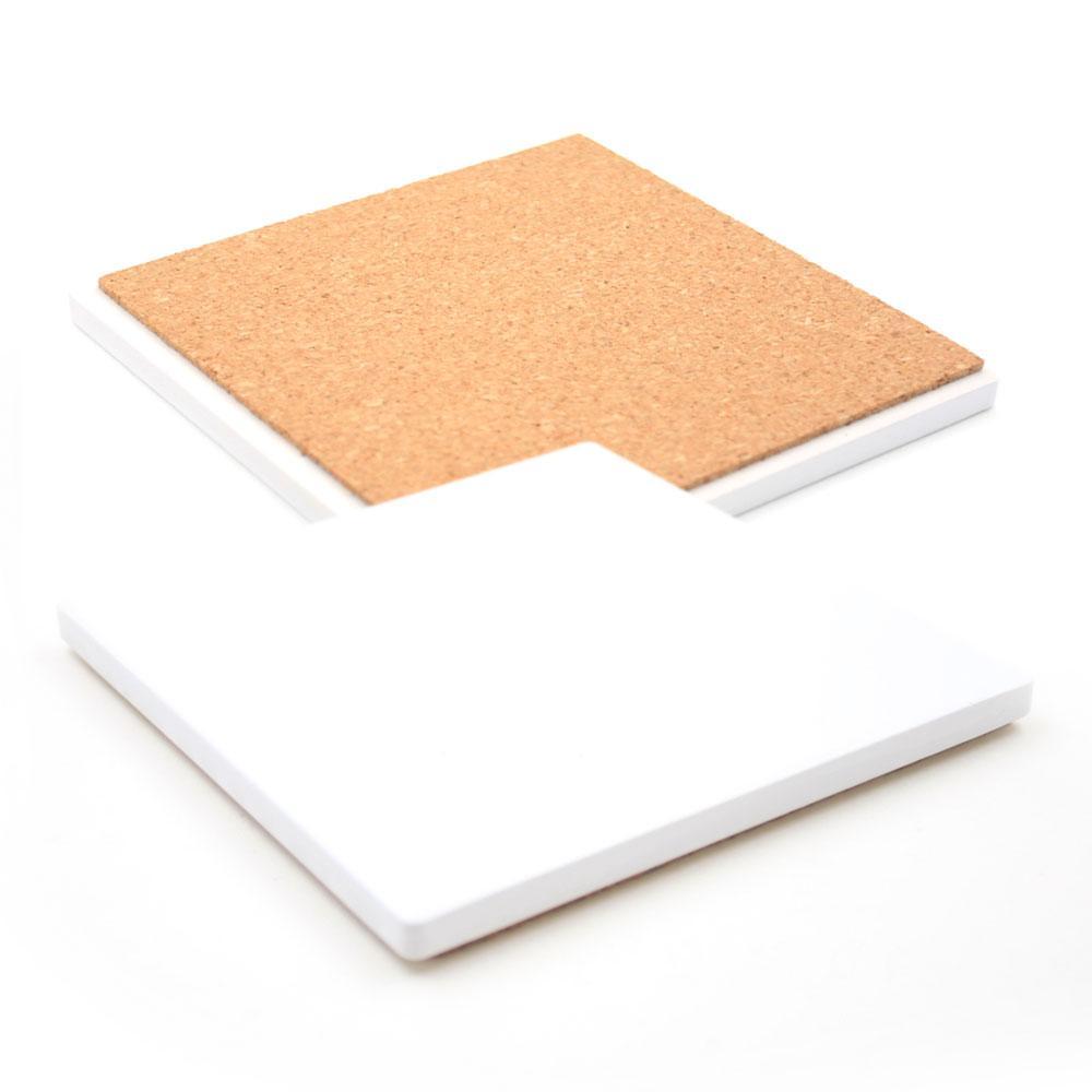 Square Sandstone Coaster with cork base (Pack of 4 u.) for sublimation