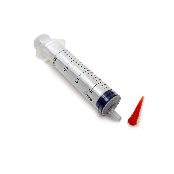 Conical plastic tip for syringe needle