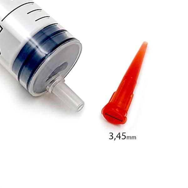 Conical plastic tip for syringe needle