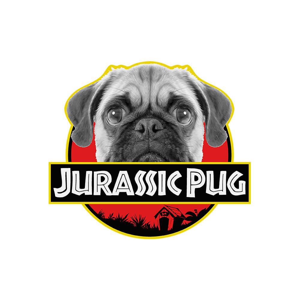 Textil transfer design Jurassic Pug