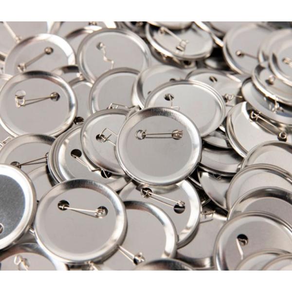 Back for round custom badges with mounted needle