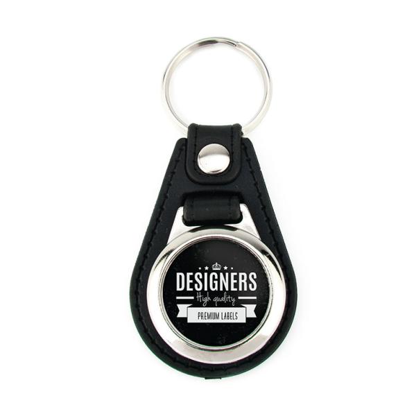 Imitation leather circular keychains customizable MD-25