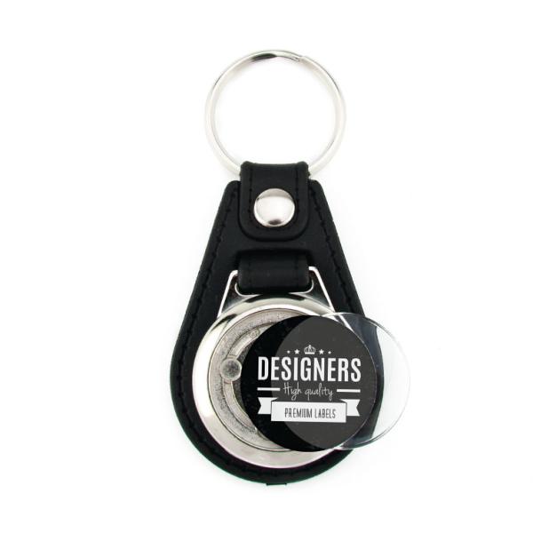 Imitation leather circular keychains customizable MD-25