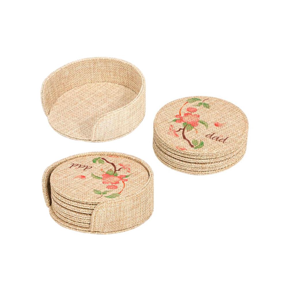 Round burlap coasters (Pack 6) for sublimation