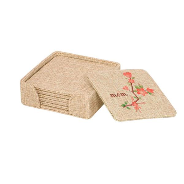 Square burlap coasters (Pack 6) for sublimation