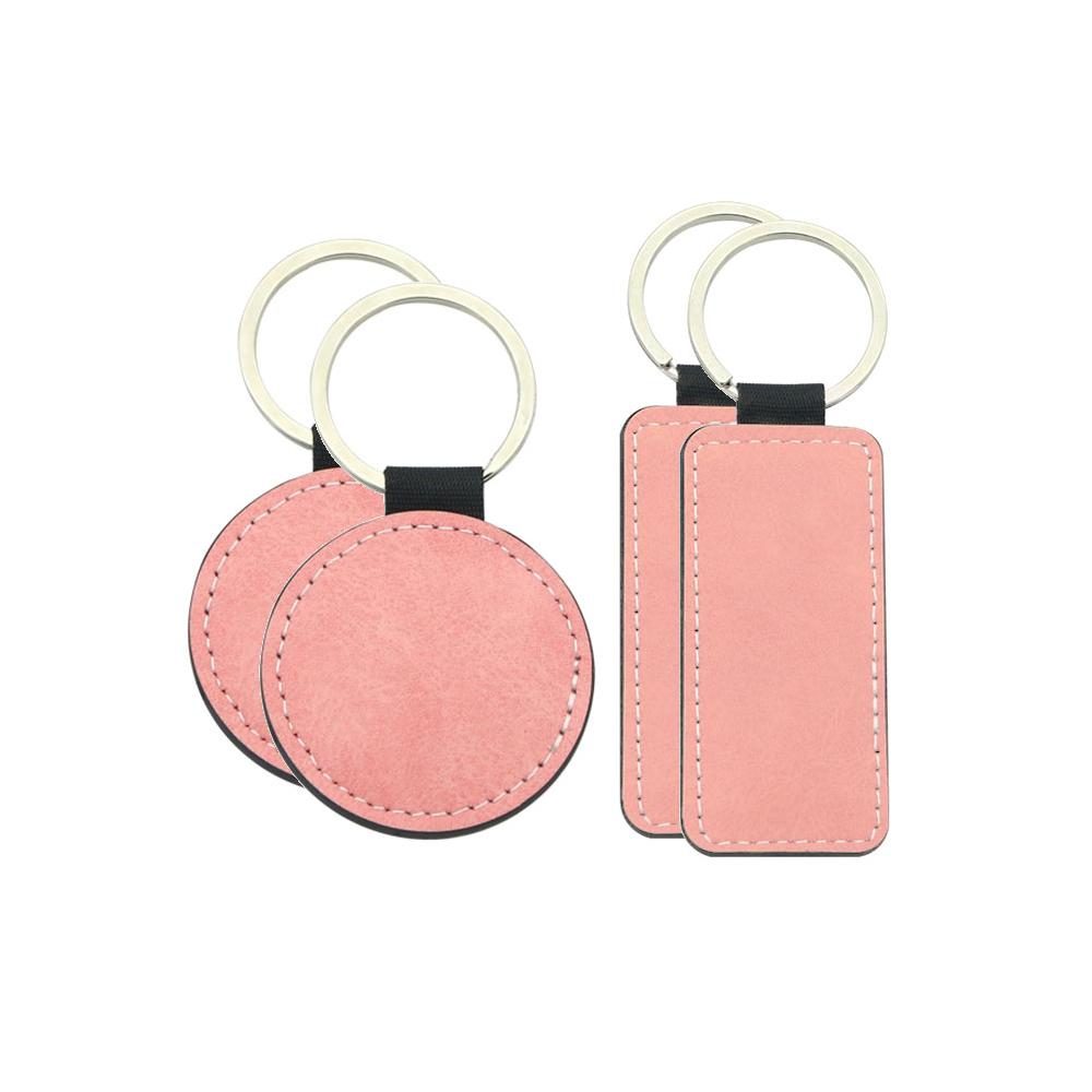 Pastel Pink leatherette keychains (various shapes) for sublimation