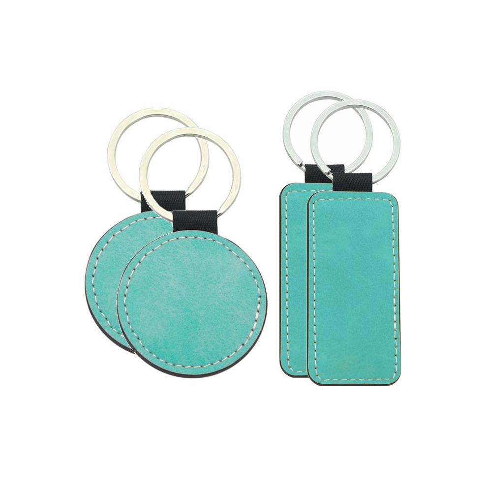 Pastel green leatherette keychains (various shapes) for sublimation