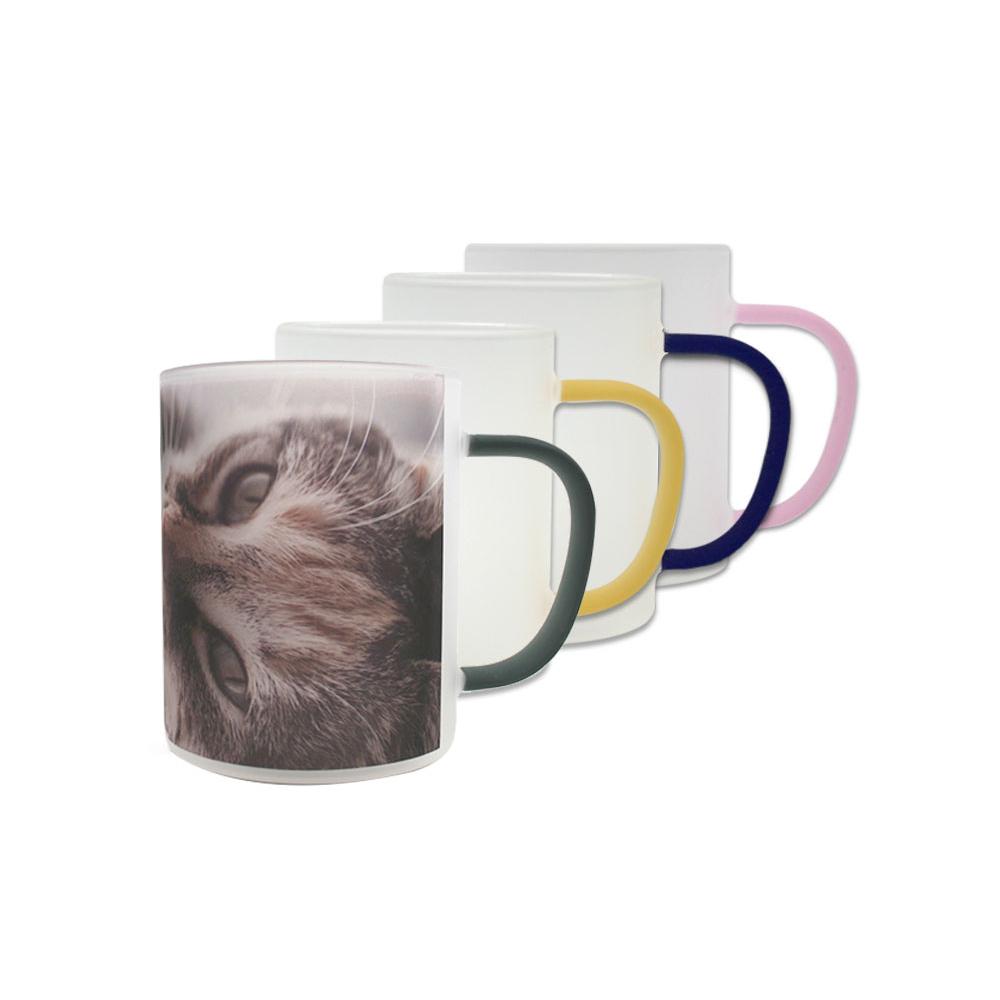 Colored frosted glass mugs for sublimation