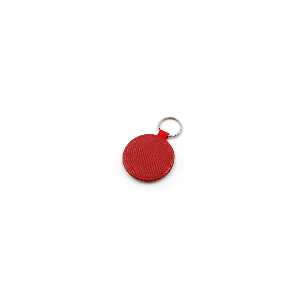 Red leatherette keychains round for sublimation - Pack 10